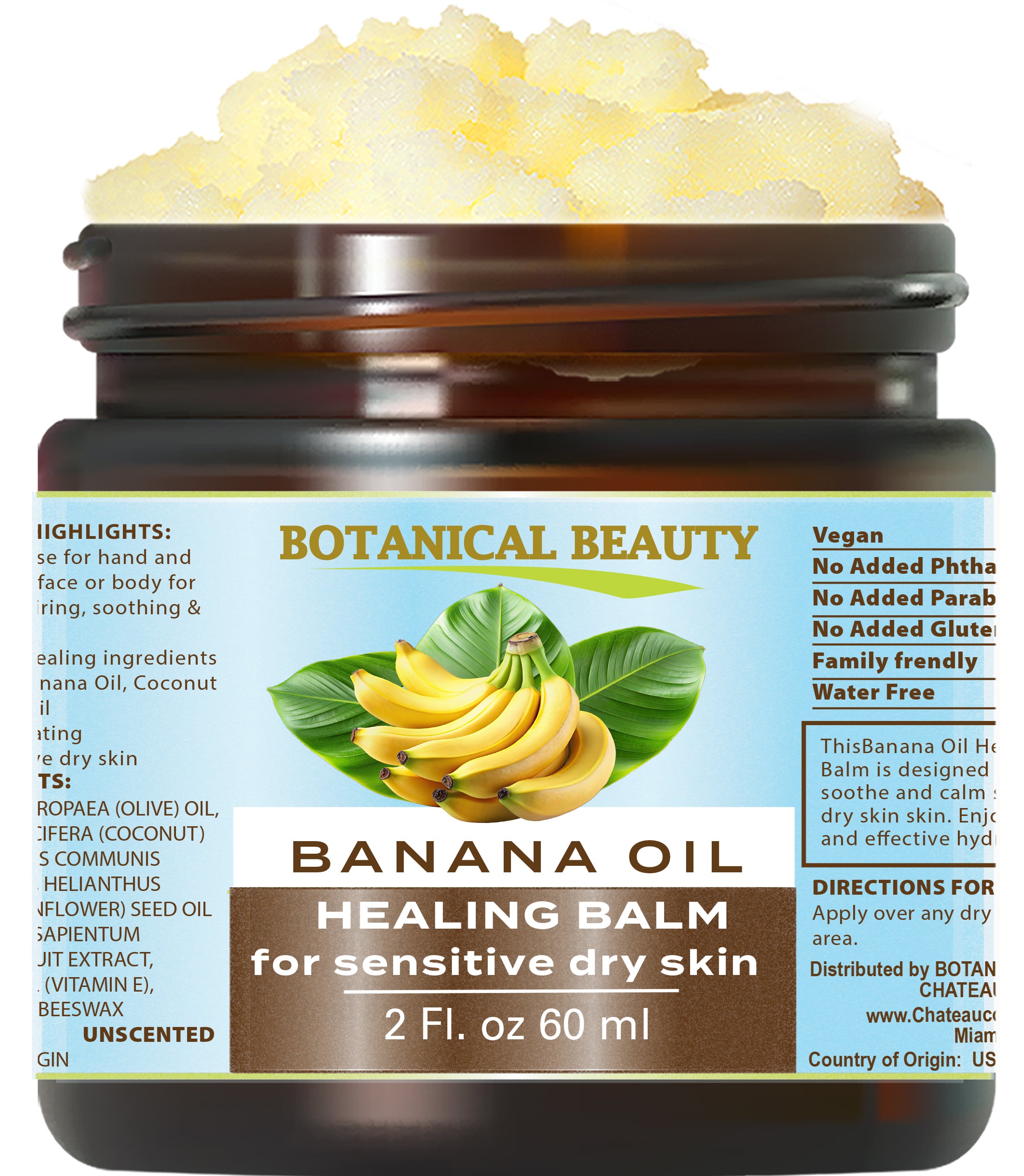 Banana Oil Healing Balm Salve – Chateau Cosmetics Botanical Beauty